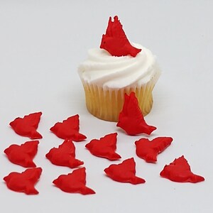 Cardinal Fondant Cupcake Toppers, Red Bird Decorations (12 Pieces) - Etsy