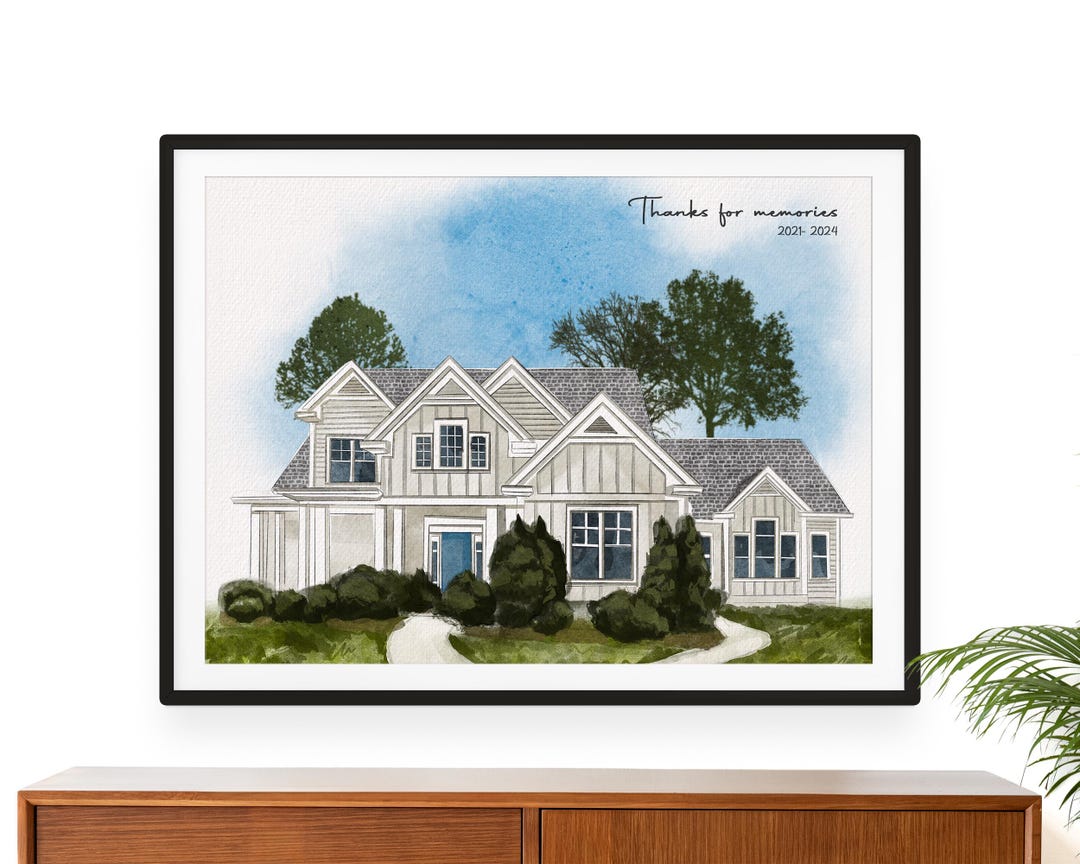 Personalized Housewarming Gift, Custom House Painting, Original ...