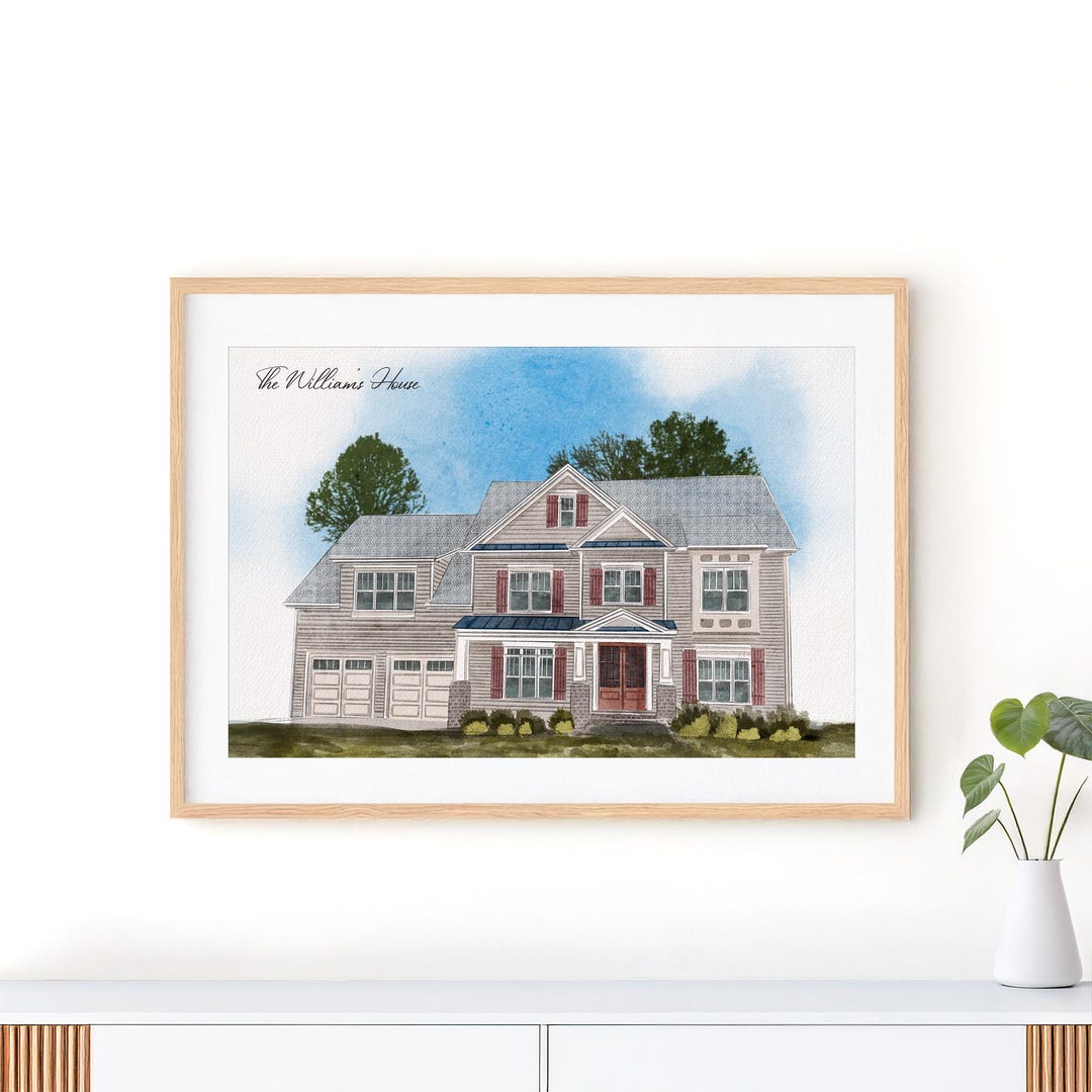 Custom Watercolor House Painting, Realtor Closing Gift, House Sketch ...