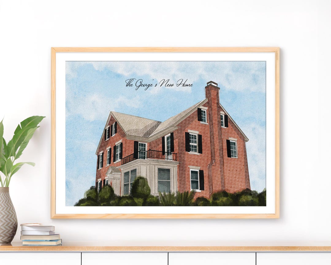 Custom House Drawing From Photo, New Home Gift, Watercolor House ...