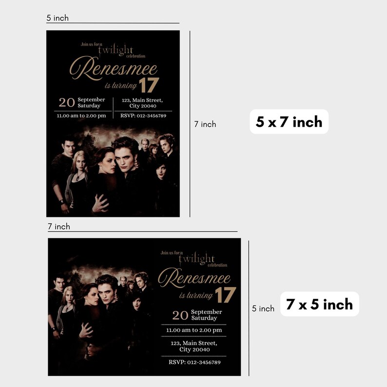 Twilight Birthday Invitation, Twilight Birthday, Twilight Birthday Card ...