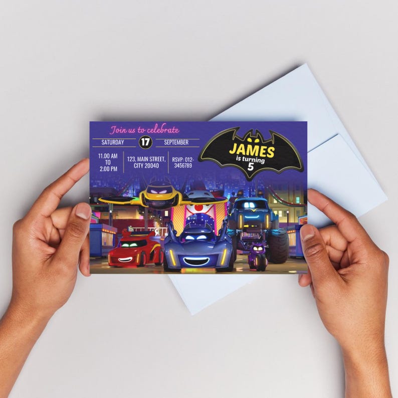 Batwheels Birthday Invitation, Batwheels, Batwheels Birthday, Batwheels ...
