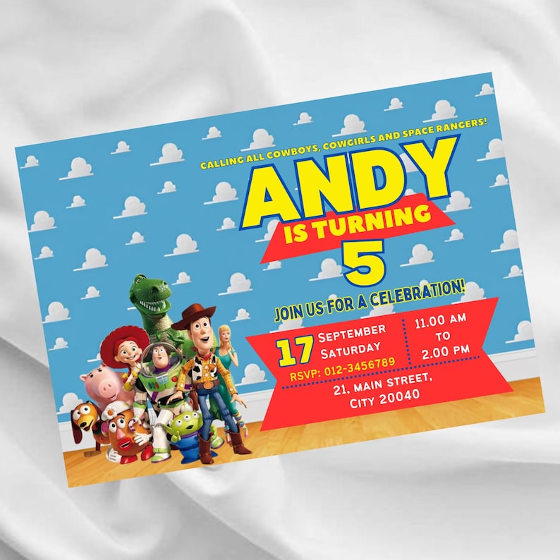 Animated Toy Story Invitation, Toy Story Invitation Card, Toy Story ...