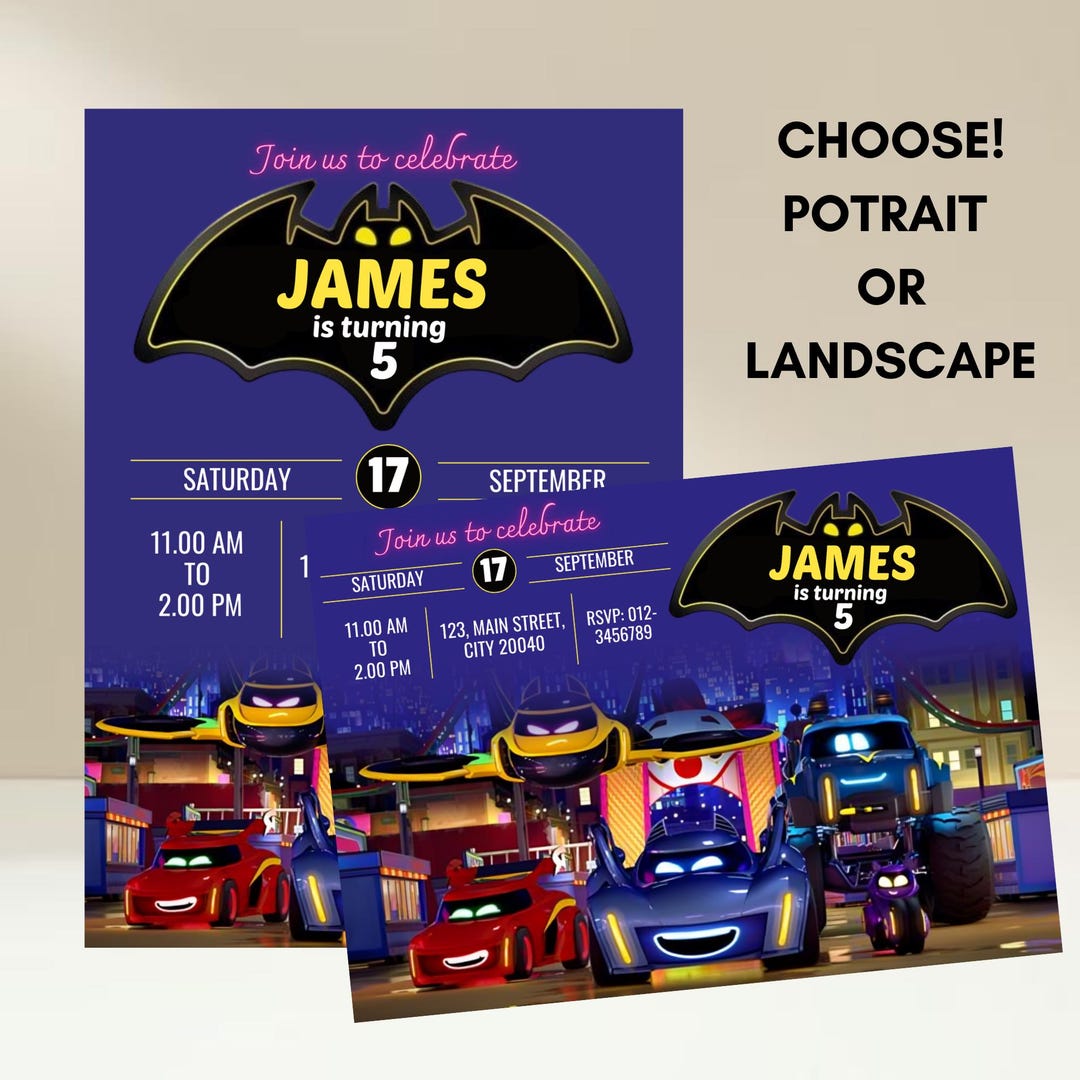 Batwheels Birthday Invitation, Batwheels, Batwheels Birthday, Batwheels ...