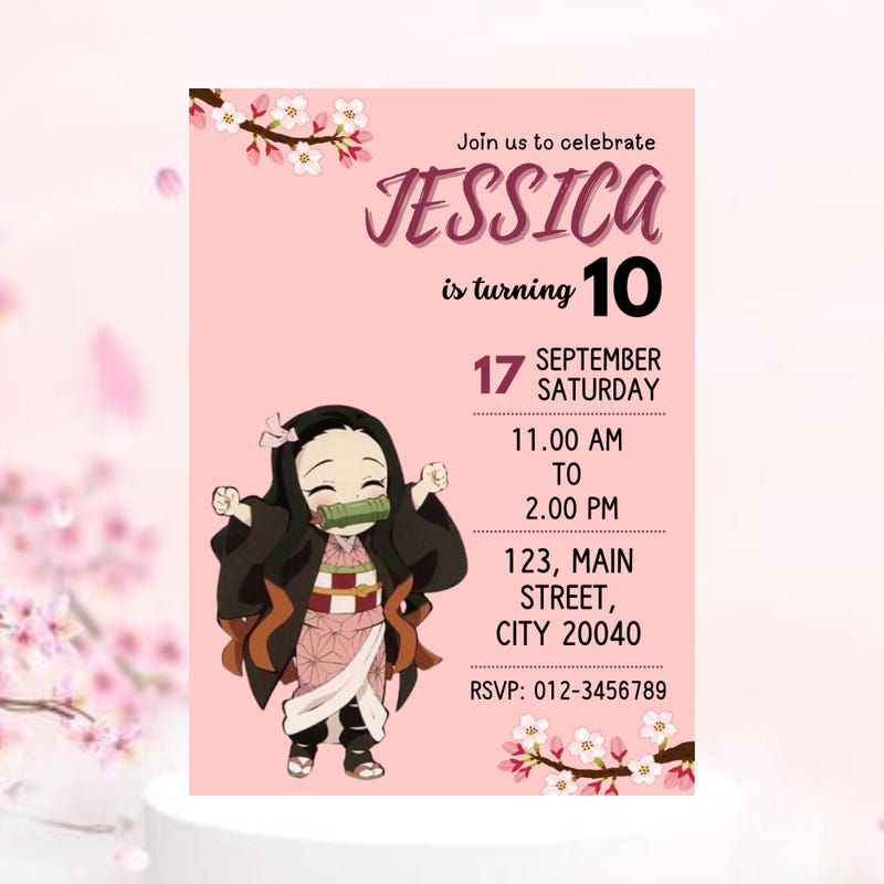 Nezuko Birthday Cards - Etsy