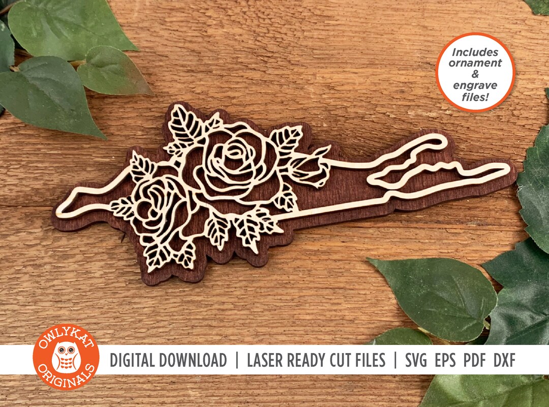 Long Island Rose Ornament SVG: Laser Cut File (digital Download) - Etsy