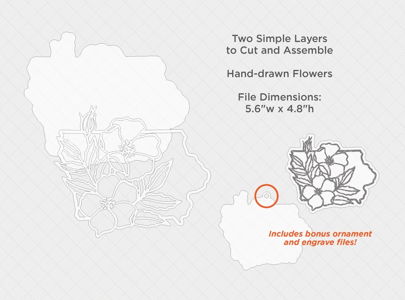 Buy Iowa Wild Prairie Rose SVG Flower SVG Laser Cut File Online in ...
