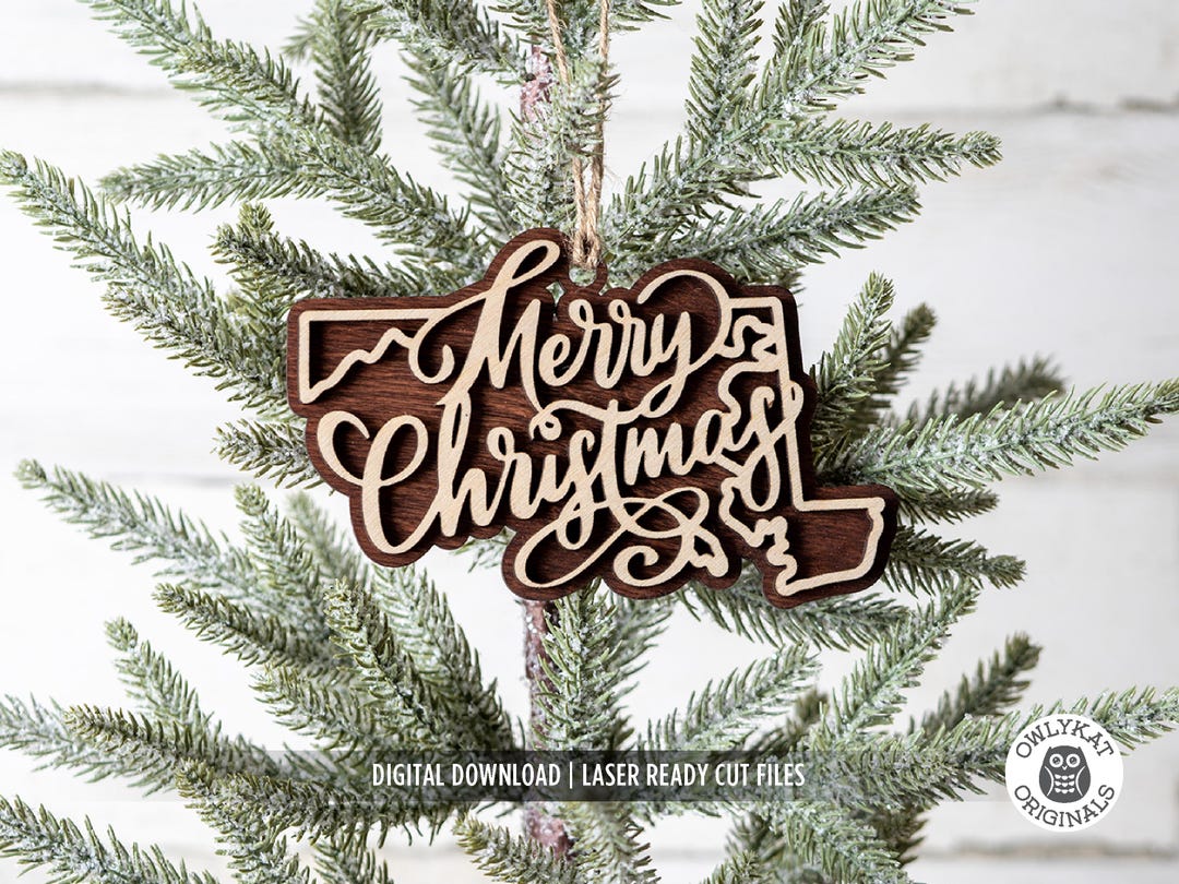 Maryland Merry Christmas Ornament | Laser Cut File | SVG | Digital ...