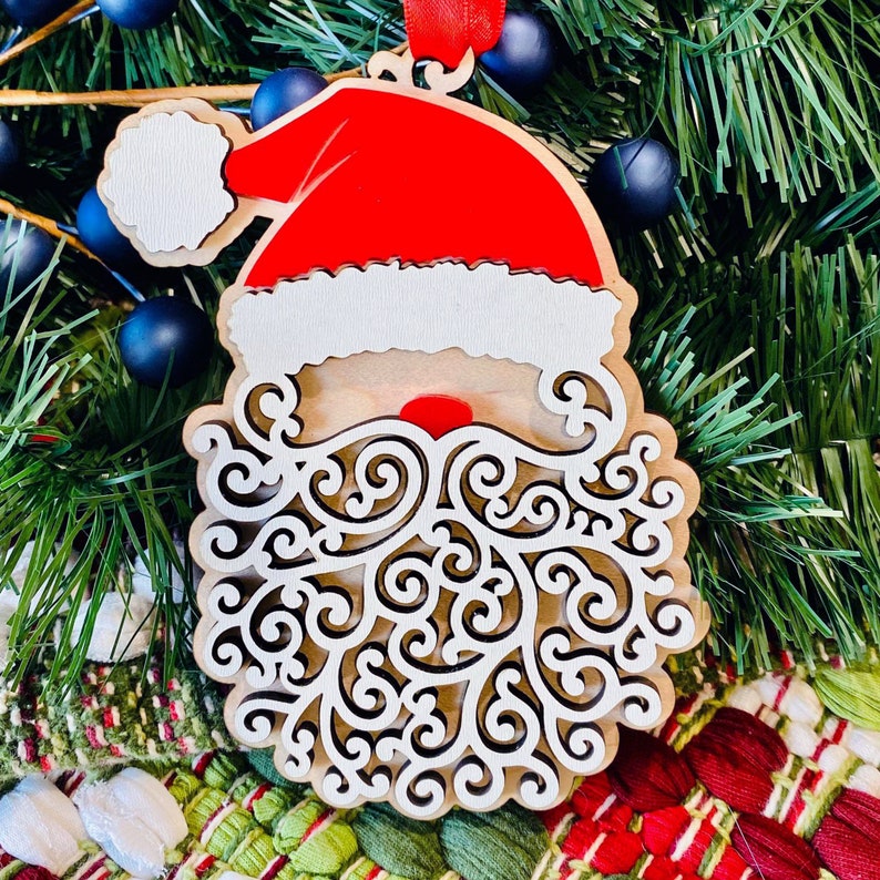 Santa Ornament Svg Christmas Ornament Svg Stocking Tag Svg - Etsy