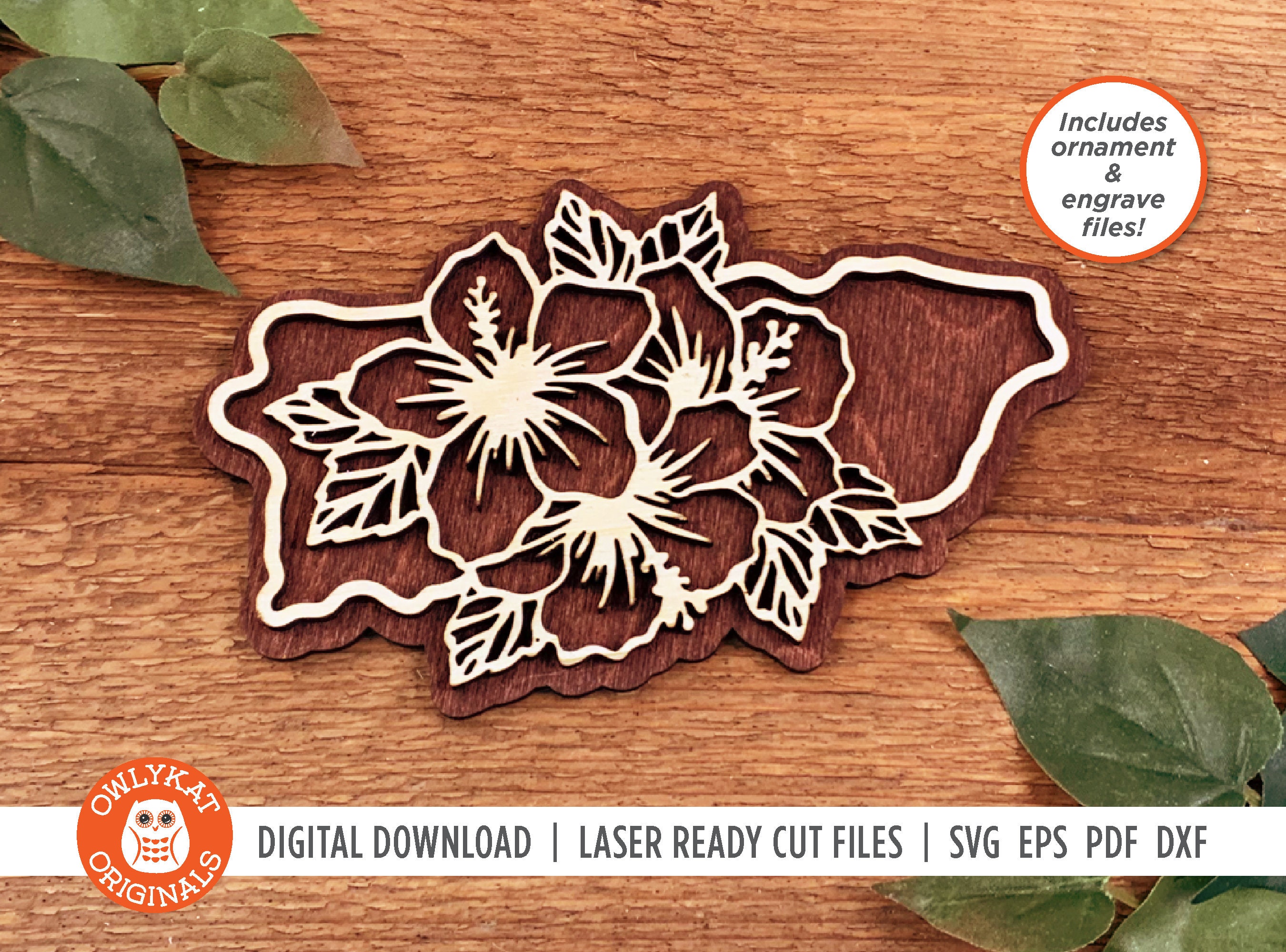 Puerto Rico Hibiscus SVG Flower SVG Laser Cut File - Etsy