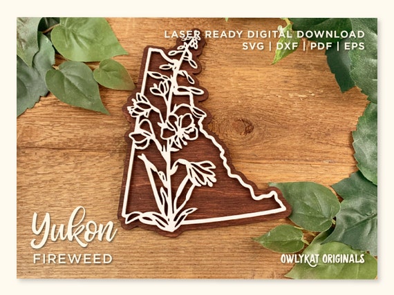 Yukon Fireweed Canada Province Wall Sign Laser Cut - Etsy UK