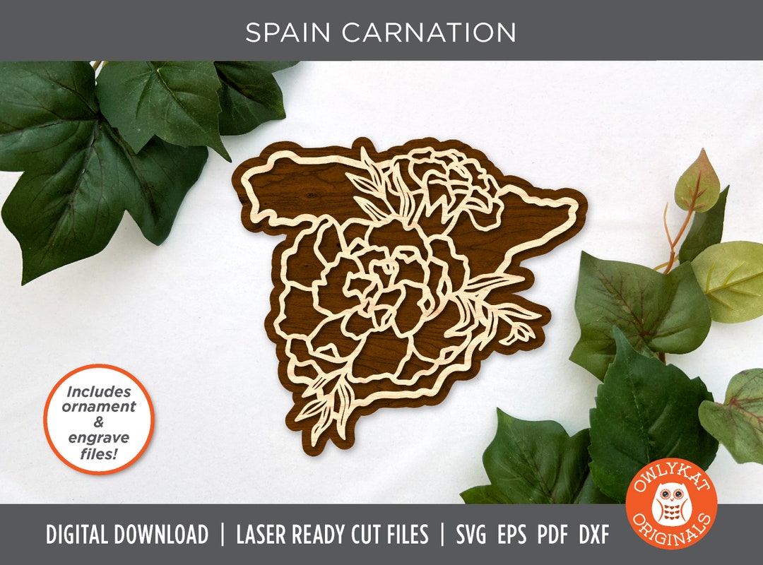 Spain Carnation SVG Flower SVG Laser Cut File Carnation SVG Spain ...