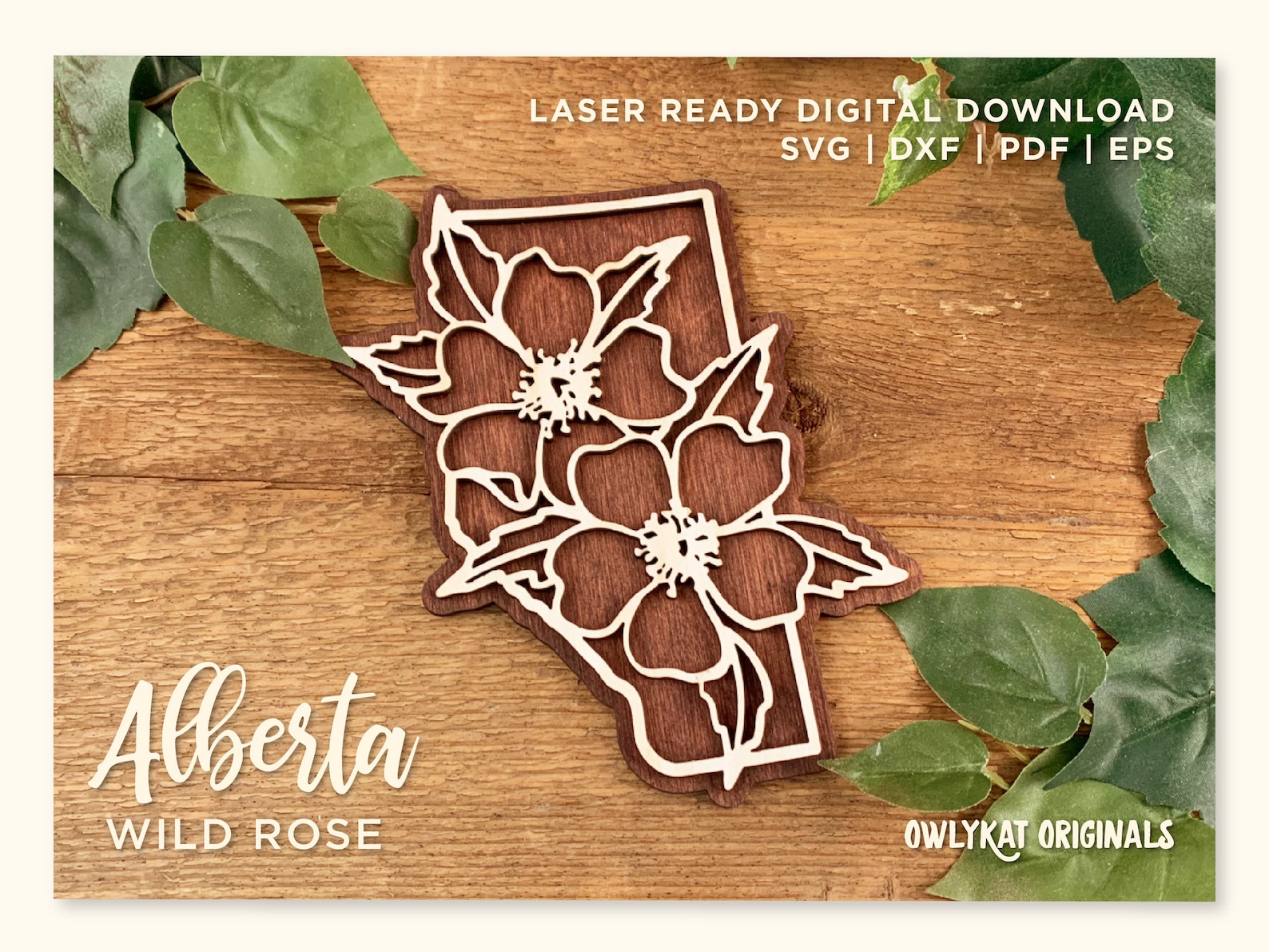 Alberta Wild Rose Canada Province Wall Sign Laser - Etsy