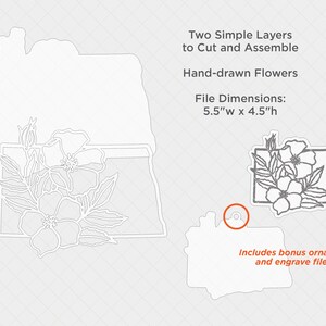 North Dakota Prairie Rose SVG | Flower SVG | Laser Cut | North Dakota ...