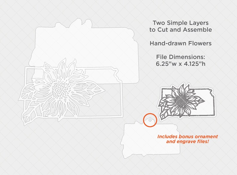 Kansas Sunflower SVG Flower SVG Laser Cut File State SVG | Etsy