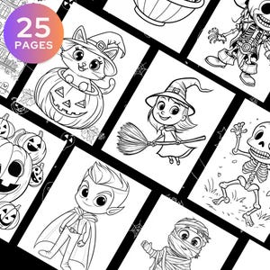 Spooky Fun Halloween Coloring Pages for Kids 25 Printable Pages of ...