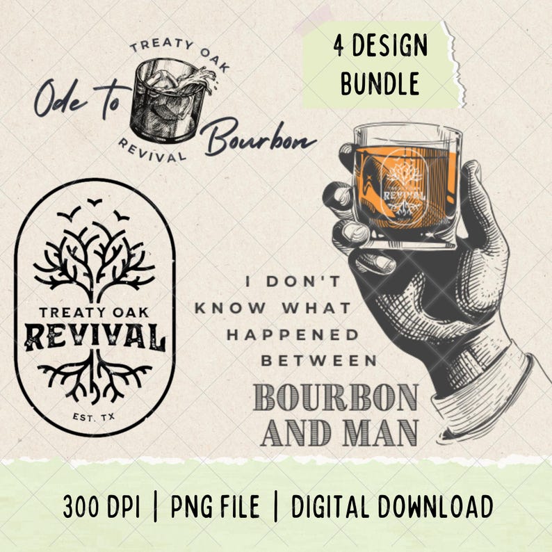 Treaty Oak PNG, Western Rodeo Graphic, Western Png, Ode to Bourbon ...