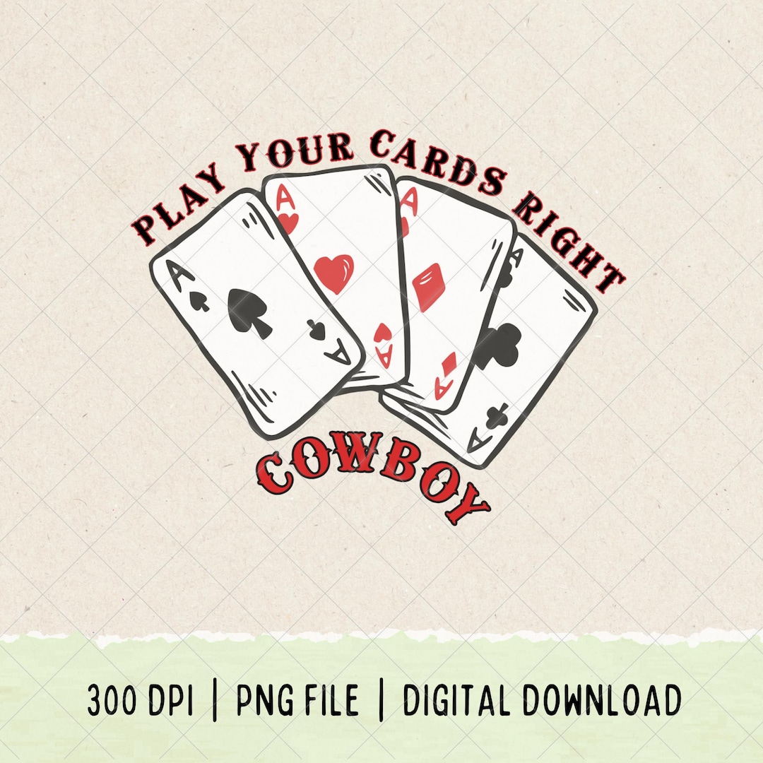 Cowboy Poker PNG: Vintage Western Playing Cards Design (digital ...
