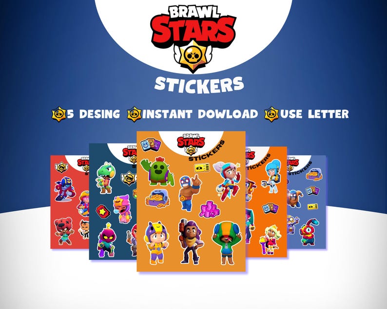 Brawl Stars New Characters Sticker Pack 5 Pages, 30 Fun Stickers - Etsy