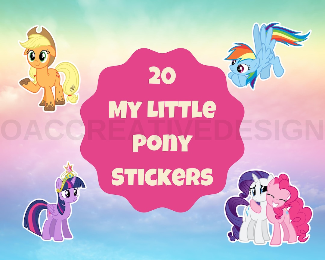 My Little Pony Digital Sticker Pack 20 Adorable Characters for Creative ...