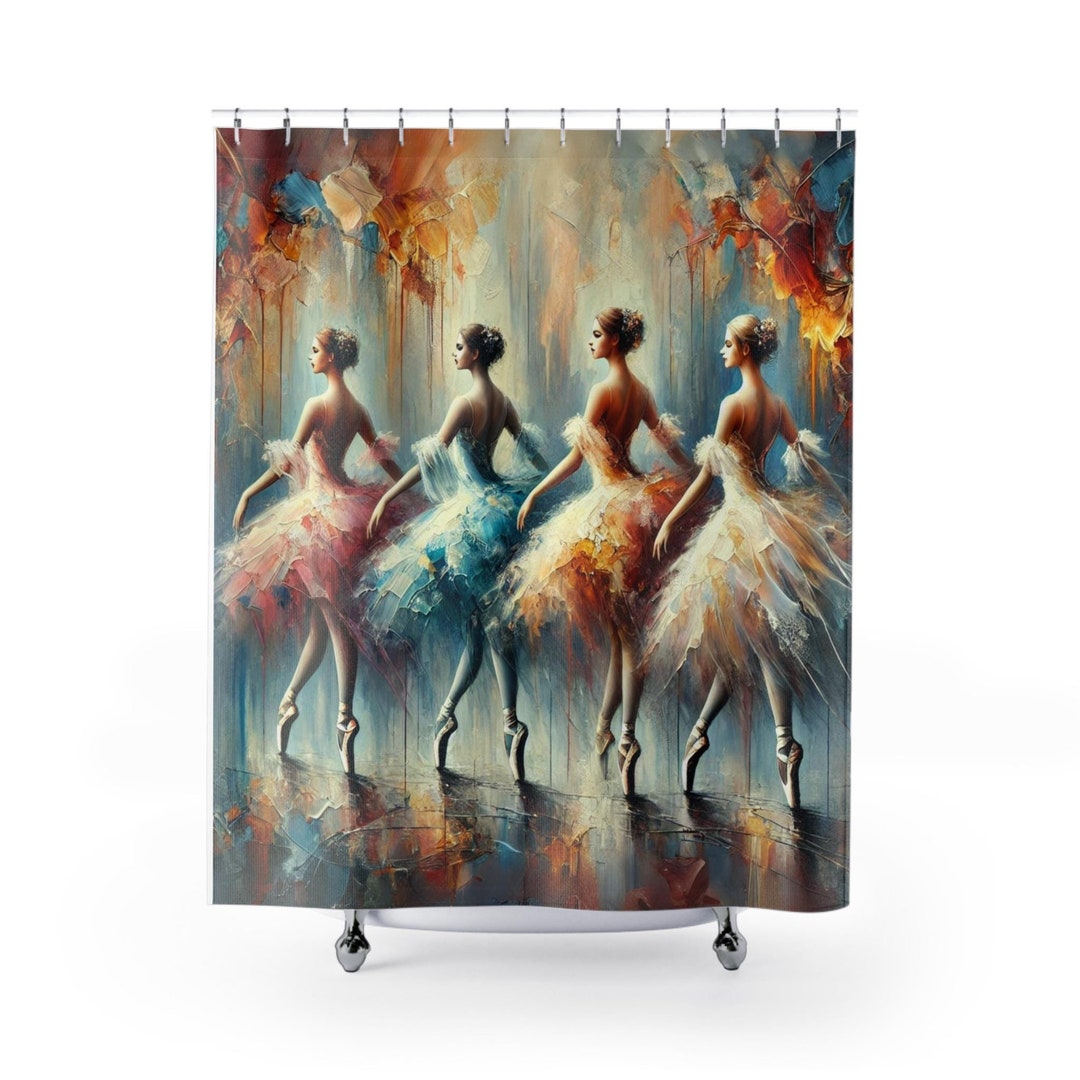 Elegant Ballerina Shower Curtain Ballet-inspired Bathroom Decor ...
