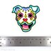 Smiling Pit Bull Sticker Day of Dead Happy Sugar Skull Dog - Etsy