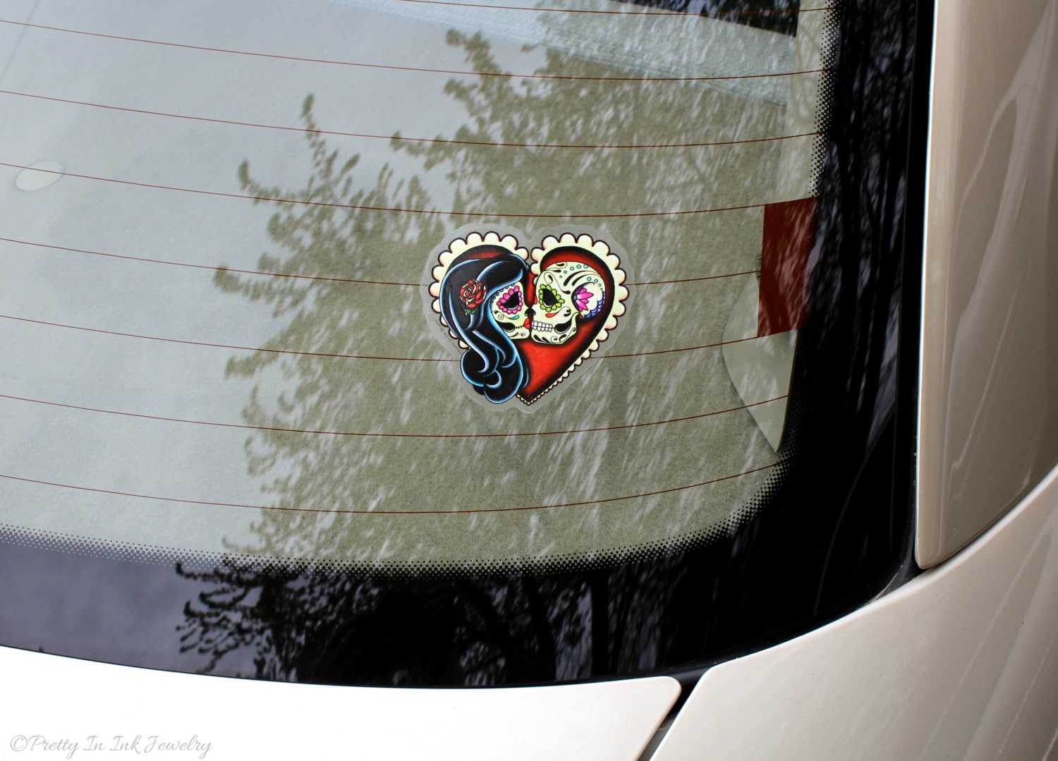 Ashes Sticker Day of the Dead Lovers Sugar Skull Kissing | Etsy