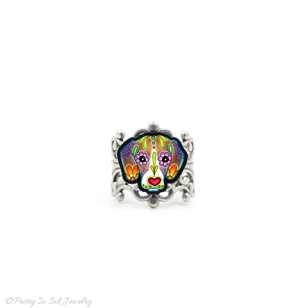 CLEARANCE Beagle Day of the Dead Sugar Skull Dog - Etsy