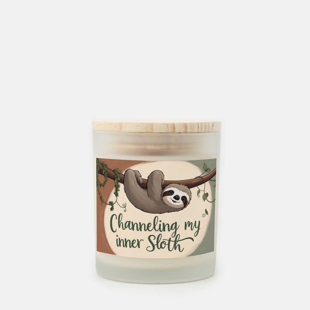 Channeling My Inner Sloth Candle Frosted Glass (hand Poured 11 Oz) - Etsy