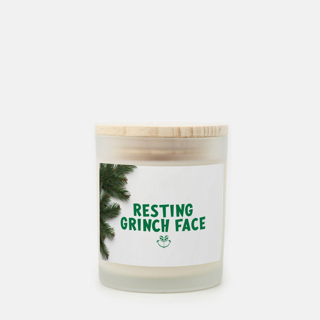 Resting Grinch Face Candle Funny Christmas Candle Grinchy Holiday Decor ...