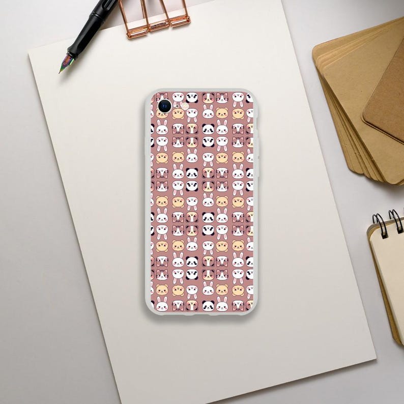 Kawaii Animal Faces Phone Case - Flexi - Etsy