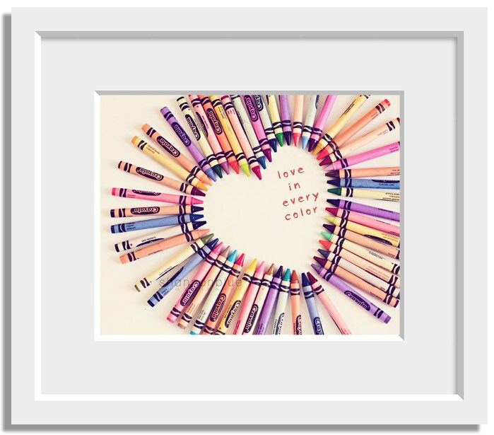 Heart Love Photography / Crayons, Color, Rainbow, Personalize ...