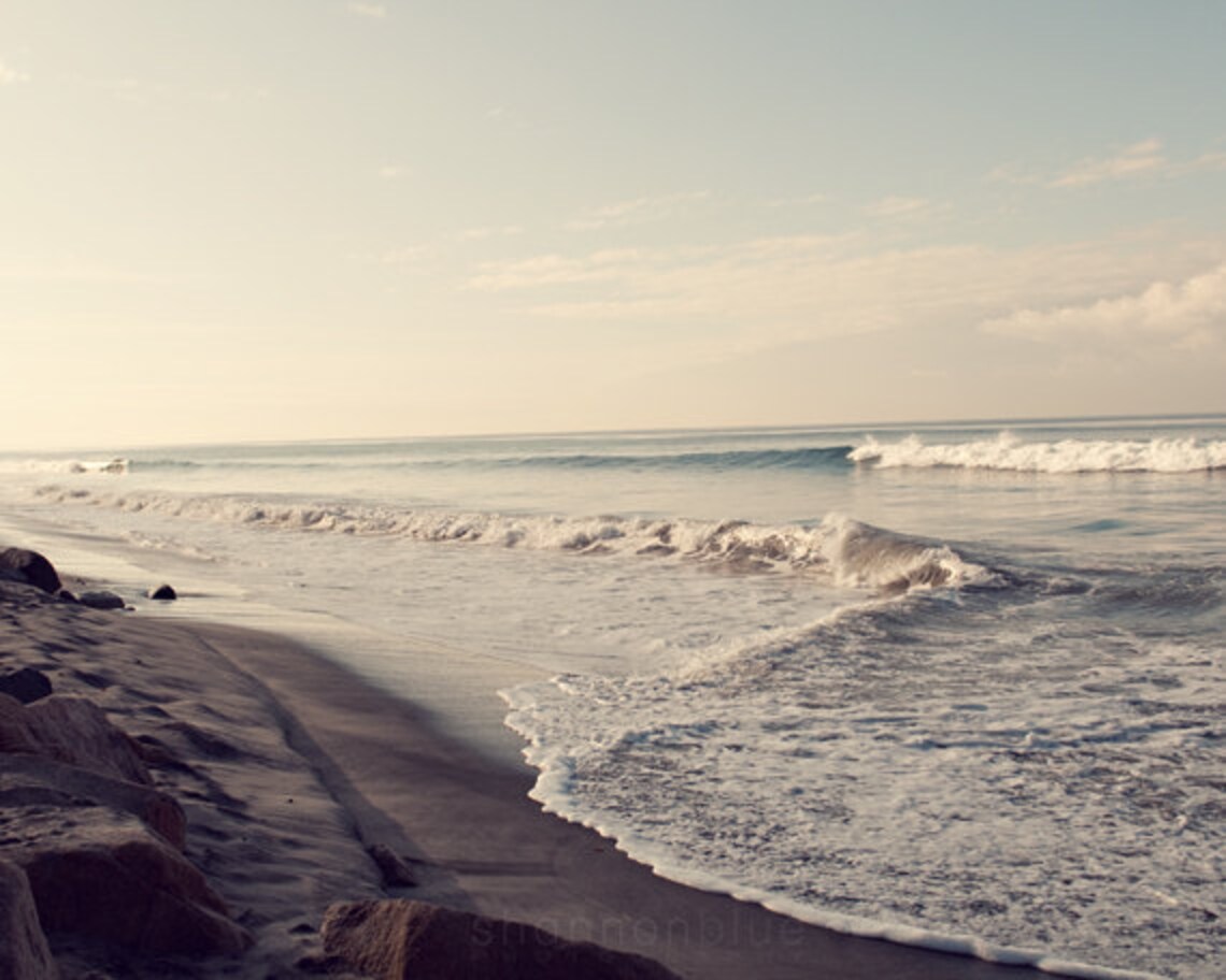 Ocean Waves Beach Nature Photograph / Water, Coast, California, Blue ...