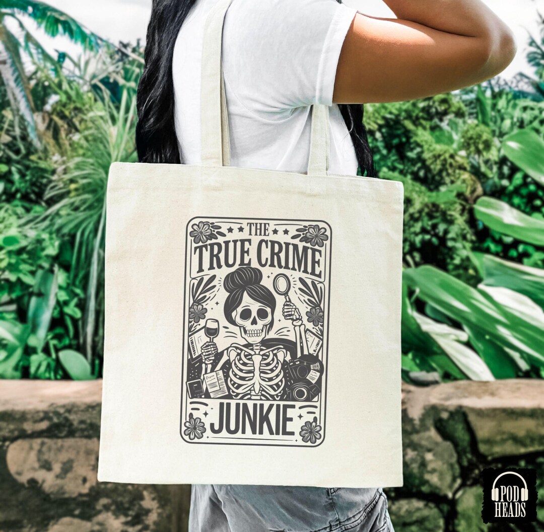 True Crime Junkie Tote Bag, True Crime Bag, Tarot Card Grocery Bag ...