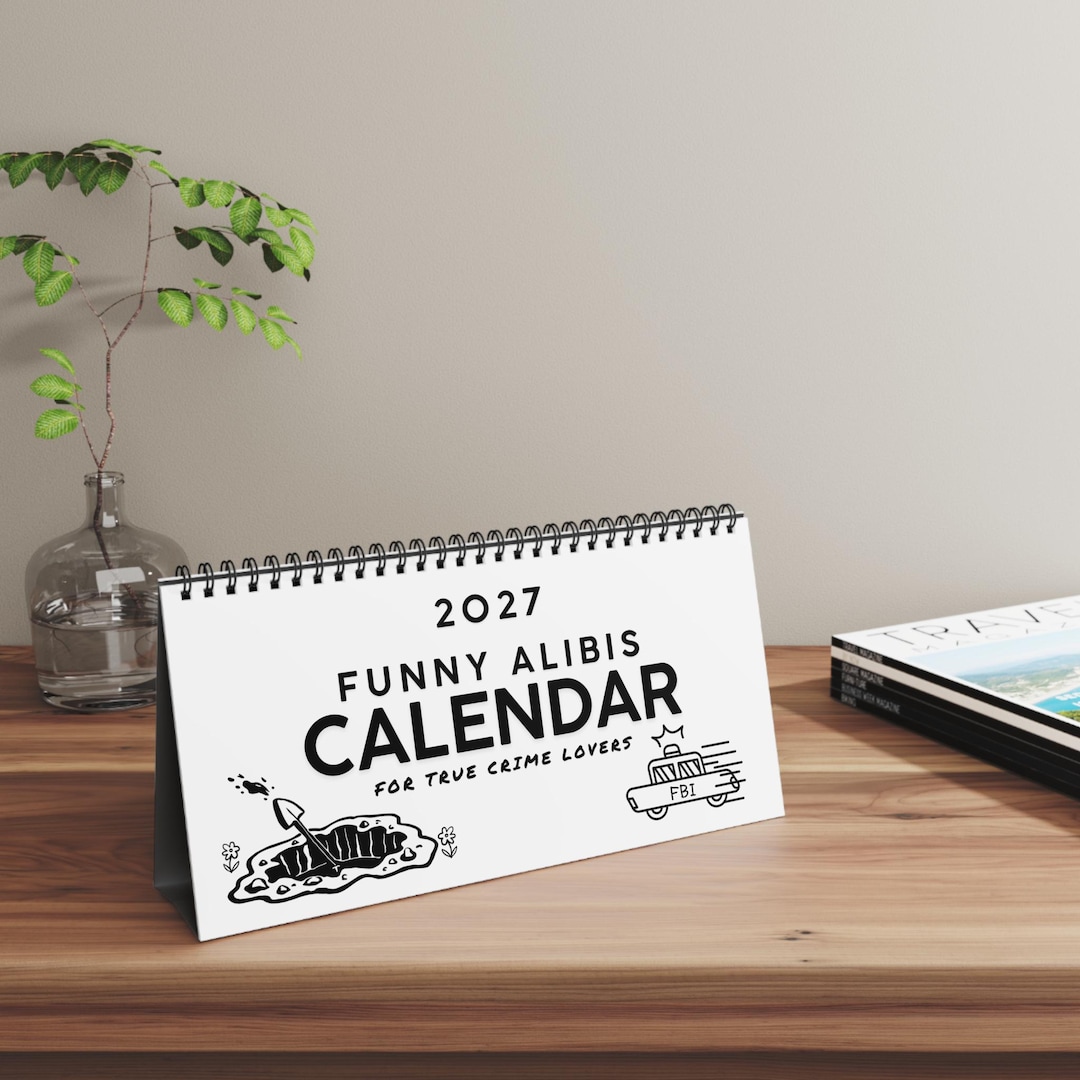 Funny Calendar 2027, True Crime Gift, Desk Calendar for Murder Mystery ...
