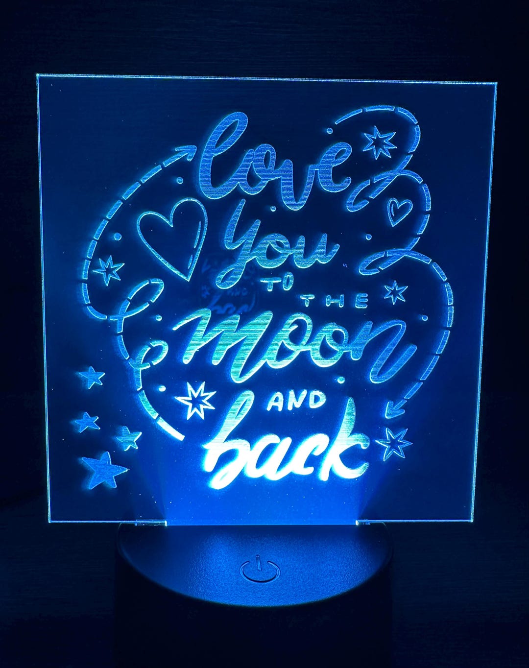 Engraved Acrylic Nightlight With LED Light Base and Remote Control ...