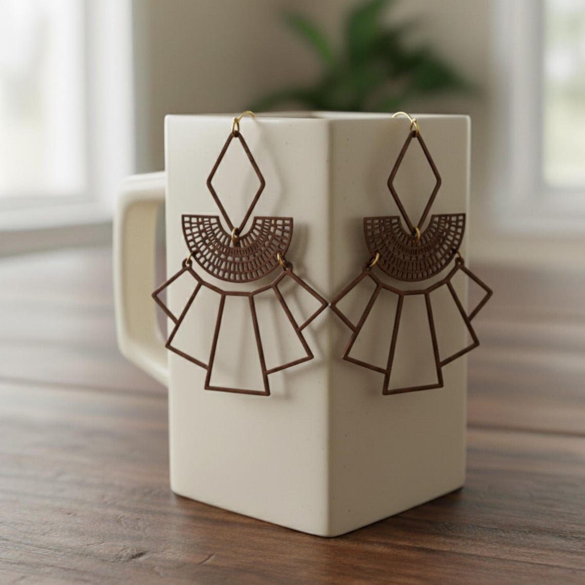 Geometric Egyptian Pharaonic Earring SVG Template: Digital Download for ...