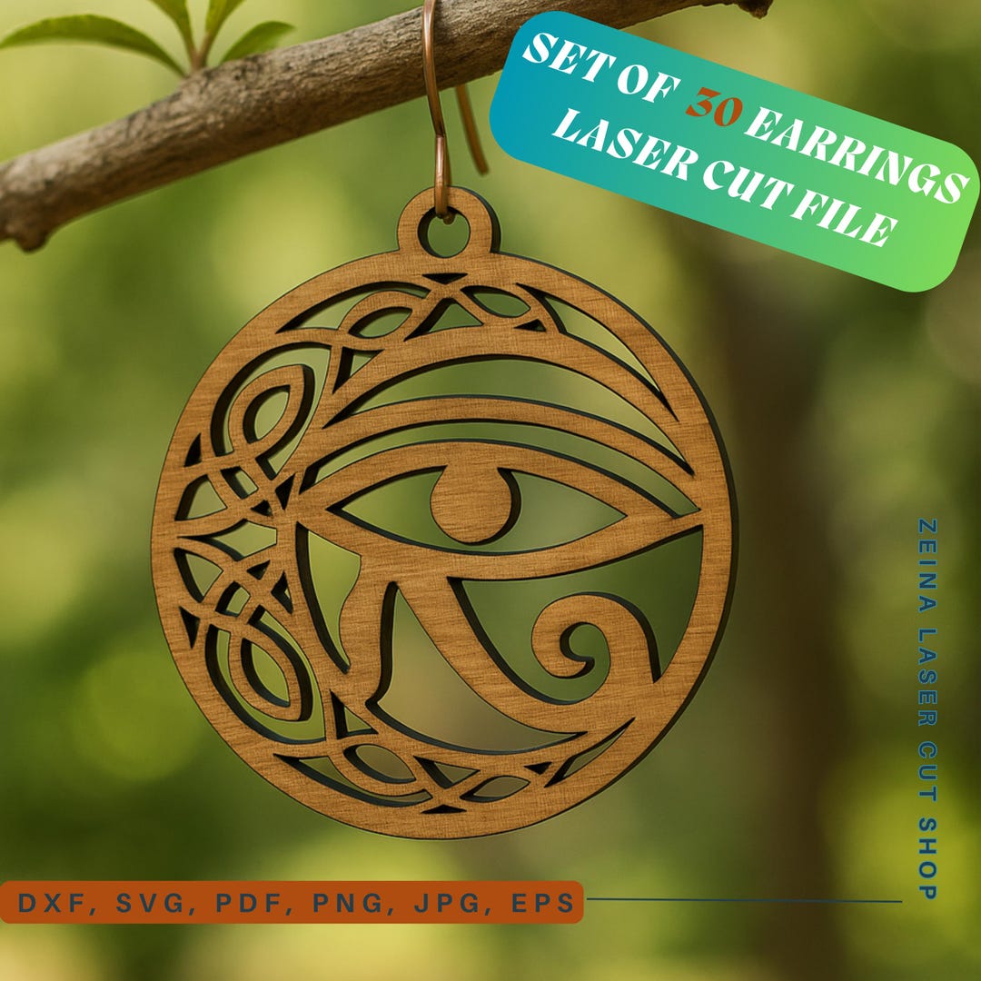 Pharaonic Earring Laser Cut Files: Egyptian Jewelry SVG Designs ...