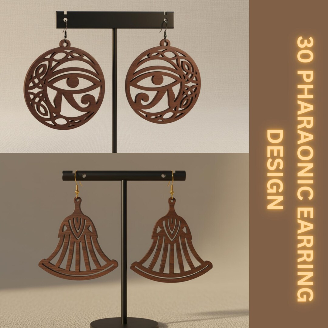 Egyptian Pharaonic Earring SVG Laser Cut Files: Digital Download for ...