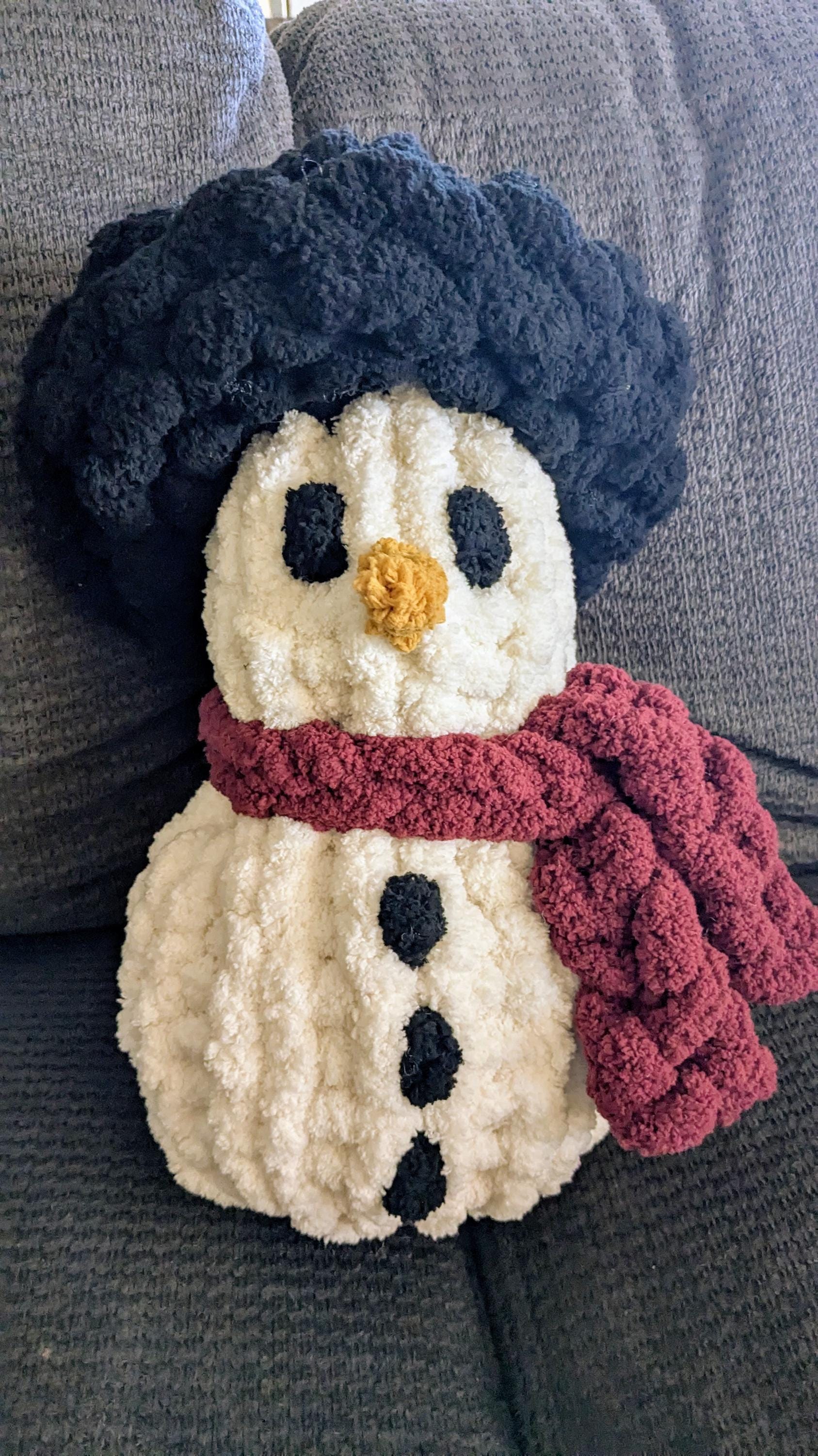 Handmade Chunky Knit Snowmen Pillows - Etsy