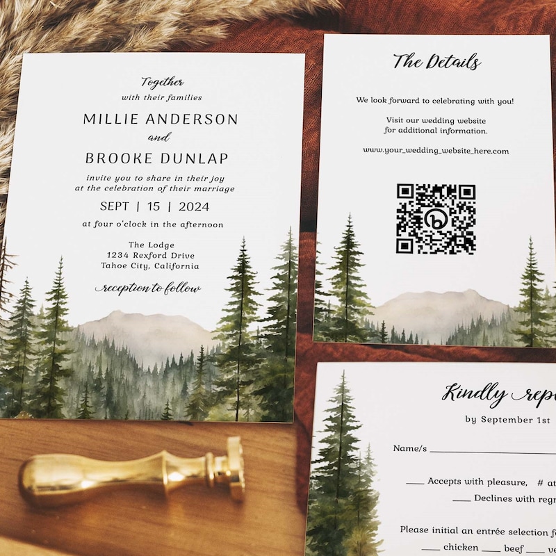 Mountain Wedding Invitation - Etsy