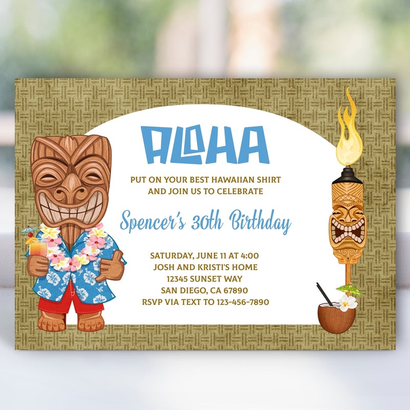 Hawaiian Invitation - Etsy