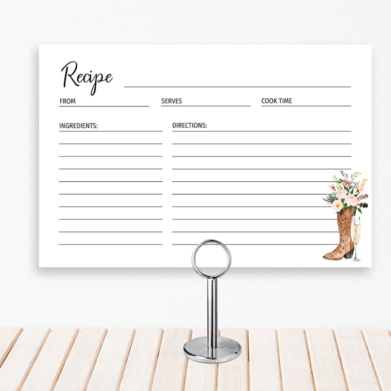 Rustic Recipe Cards - Etsy