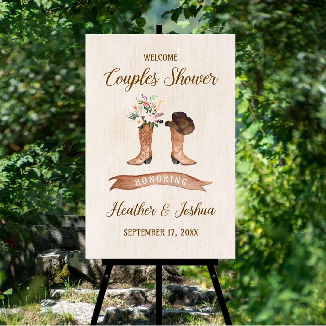 Cowboy Boots Welcome Sign Poster, Couples Wedding Shower or Other Event ...