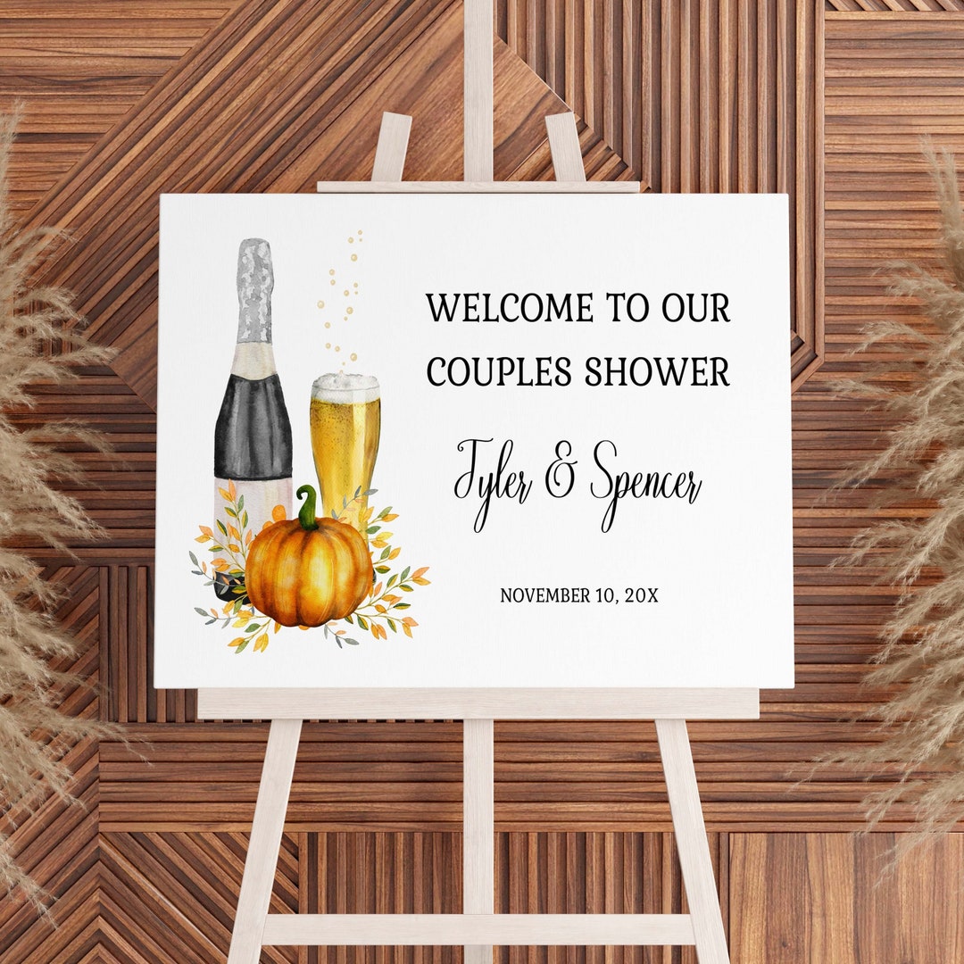 Bridal Shower Welcome Sign, Couples Shower Welcome Sign, Fall Autumn ...
