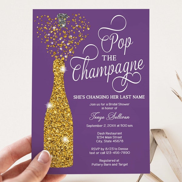 Champagne Invitation - Etsy