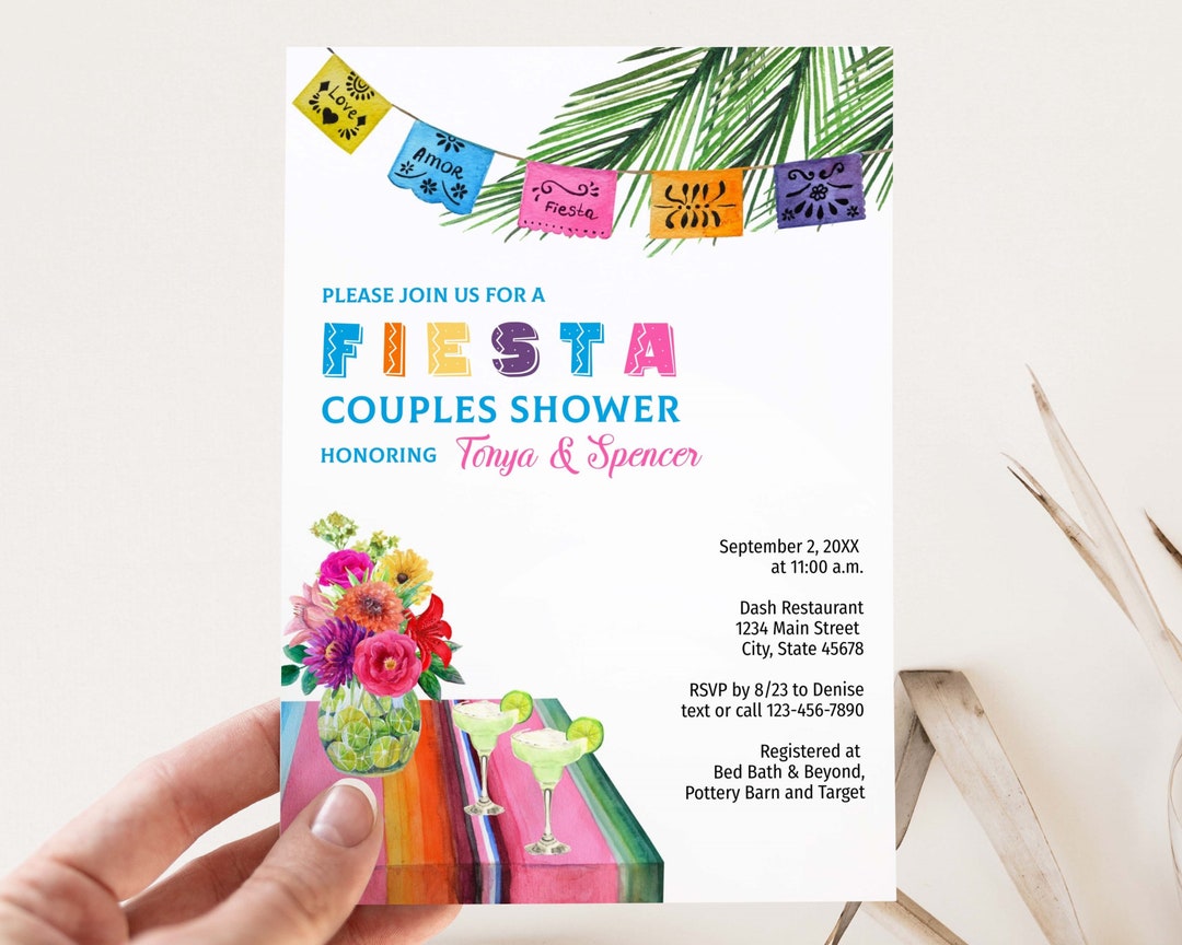 Fiesta Couples Shower, Fiesta Bridal Shower Invitation, Mexican Themed ...