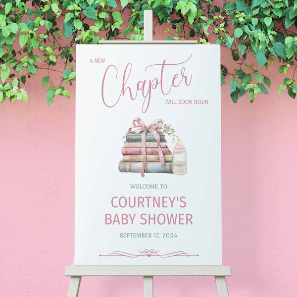New Chapter Baby Shower Sign - Etsy