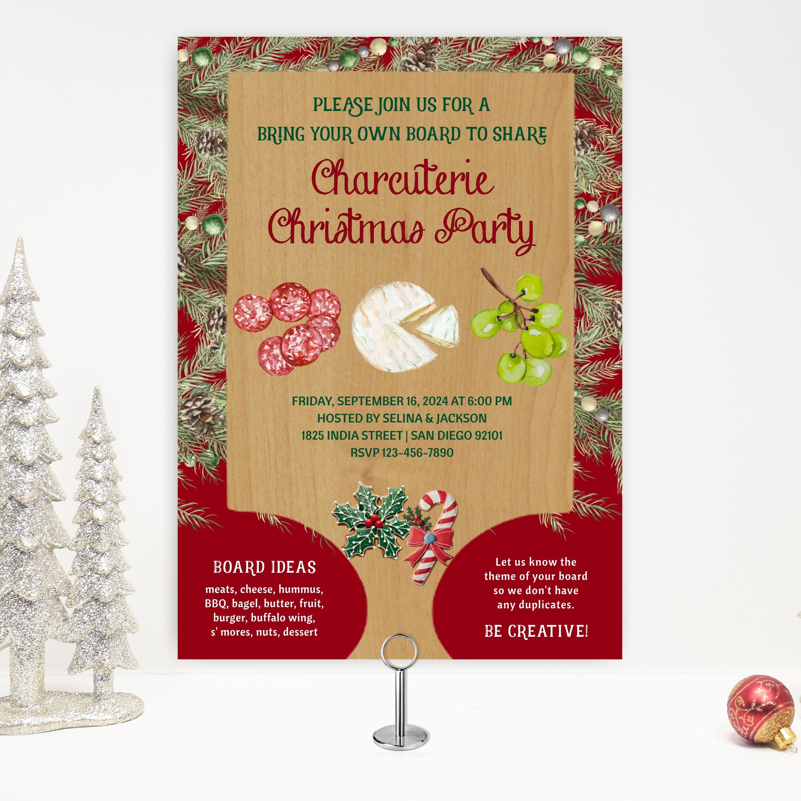 Christmas Charcuterie Board Party Invitation, Annual Holiday Party ...