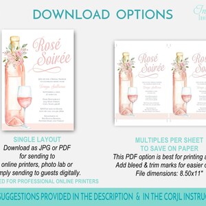 Rose Soiree Bridal Shower Invitation Wine Theme Bridal - Etsy